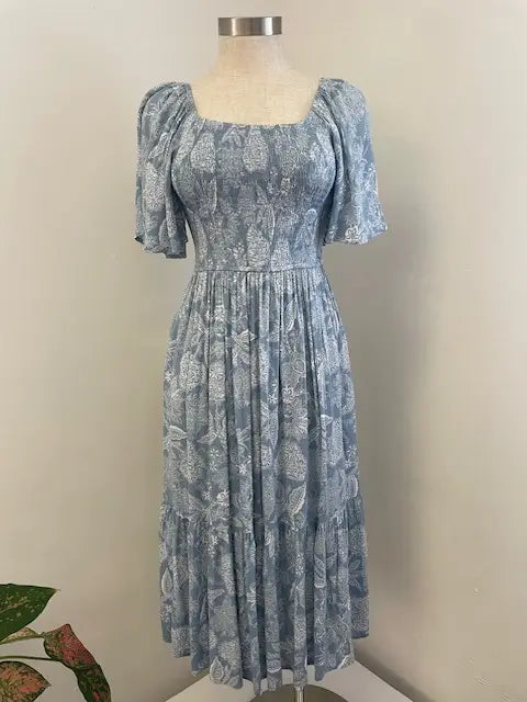 Paisly Floral Smocked Midi Dress – Beloved Clothing Co.