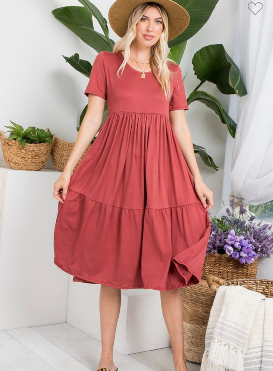 Essential Tiered Midi Dress – Beloved Clothing Co.